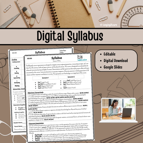 Classroom Syllabus Template (editable) | Longing 2 Learn