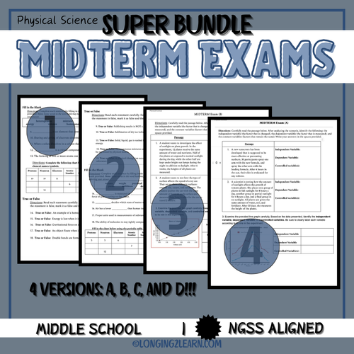 Ultimate Middle School Physical Science Midterm Exam Super Bundle ...