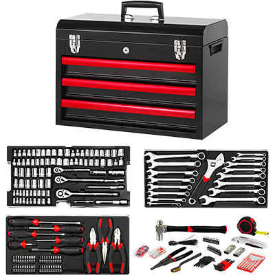 408pc Complete Hand Tool Kit Set for Auto Mechanics, Garage and Workshops