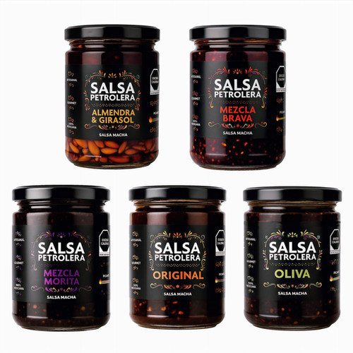 Paquete de 5 Salsas Machas | Salsa Petrolera