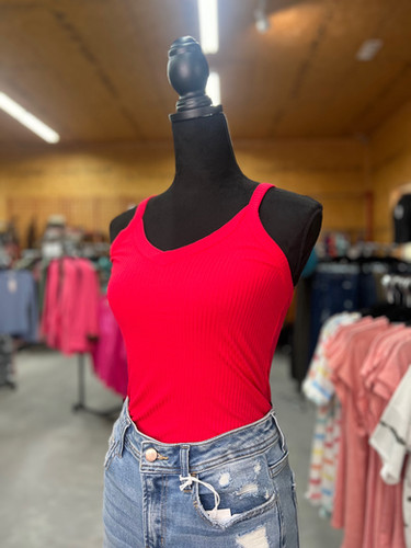 Criss-Cross Tank-Red | Race Ranch