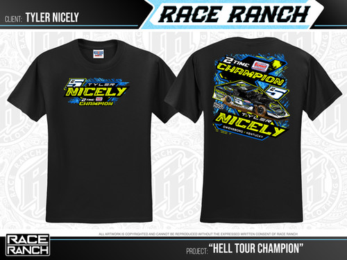 Tyler Nicely - Two Time Black Tee (08/08) TN01T | Race Ranch
