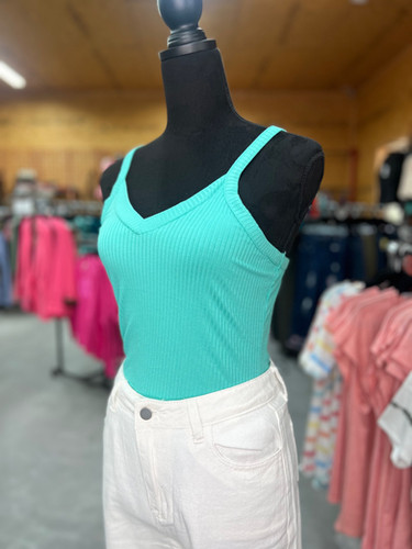 Criss-Cross Tank- Turquoise | Race Ranch