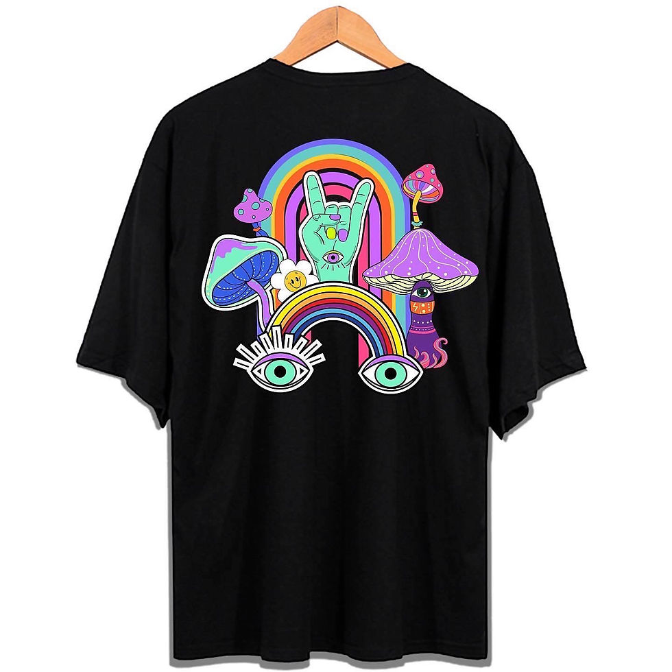 Retro Psychedelic Rock Oldschool Oversize T-Shirt | Jamal Store