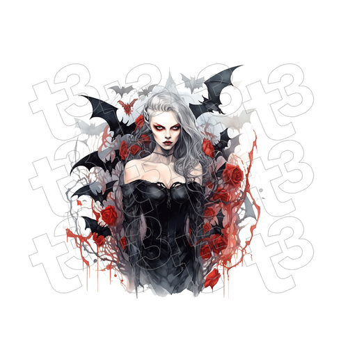 Vampiress Watercolor UV DTF Decal | Thirsty Turtle