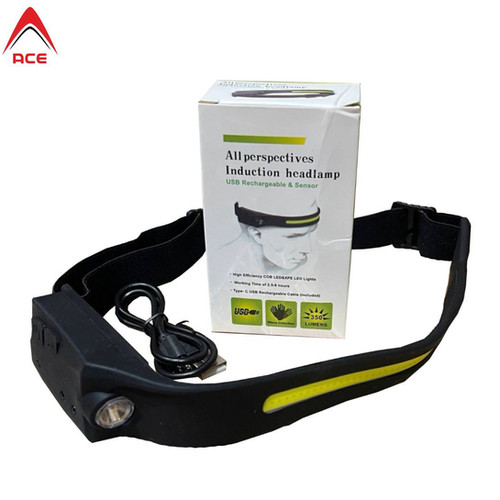 ACE LED Headlight With Side Torch (Motion-Sensor)(4 Modes)(USB ...