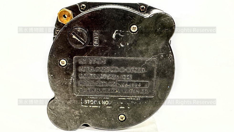 二戰，美國陸軍航空隊/海軍，AN5741-1 (37500型) 8日飛行鐘，序號：4920號，埃爾金國家鐘錶公司《Black Water ...