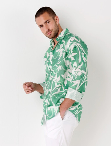 New Print Summer Europann Italian Linen Shirt | Man Overboard