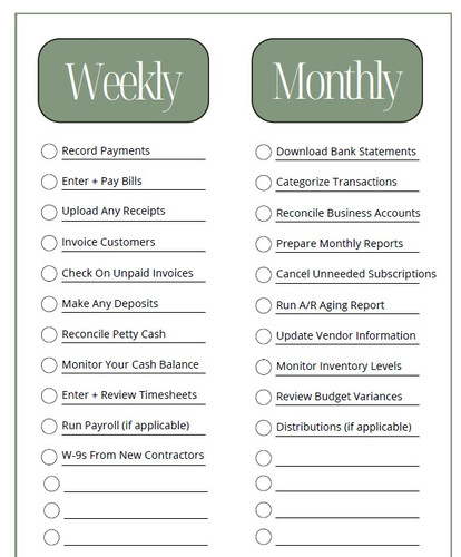 DIY Bookkeeping Checklist | My Site