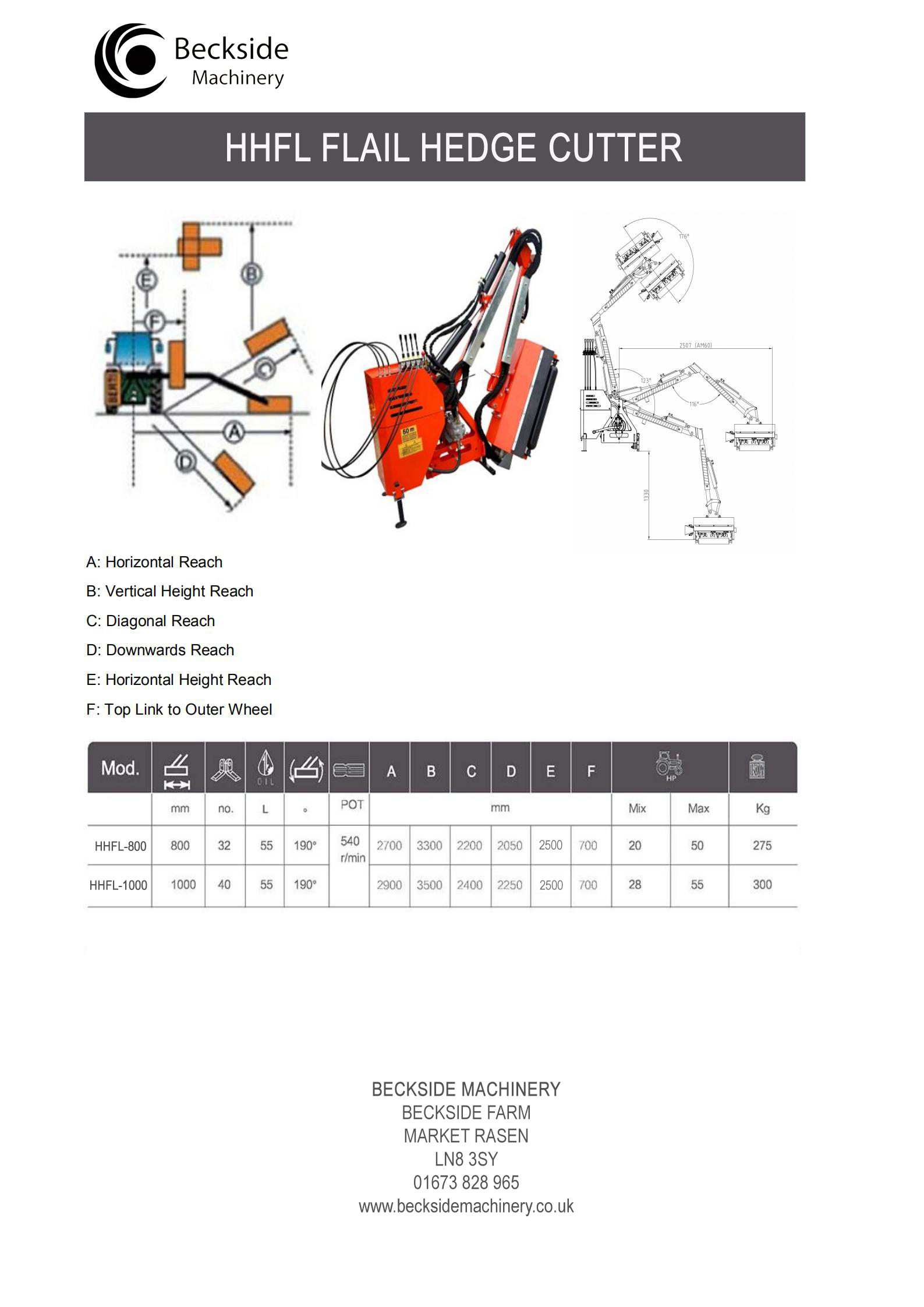 HHFL-800 Flail Hedge Cutter | Compact Tractor Hedge Cutter