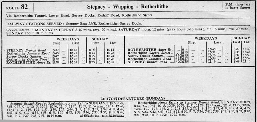 London Transport Route 82 Bus