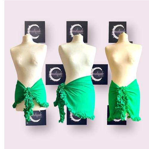 Emerald Green Short Sarong | Handmade by Sue x