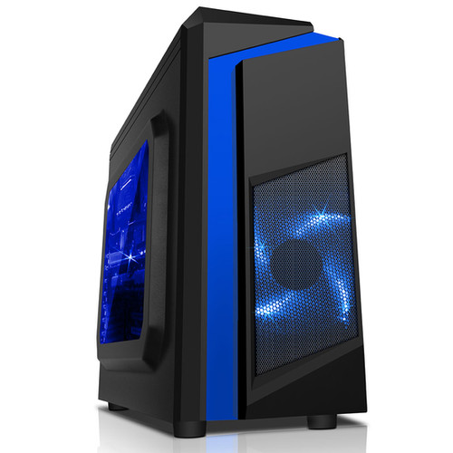 CiT F3 Black Blue Gaming PC i5 10400F 10th Gen 64GB HDD SSD RTX 4070 Ti ...