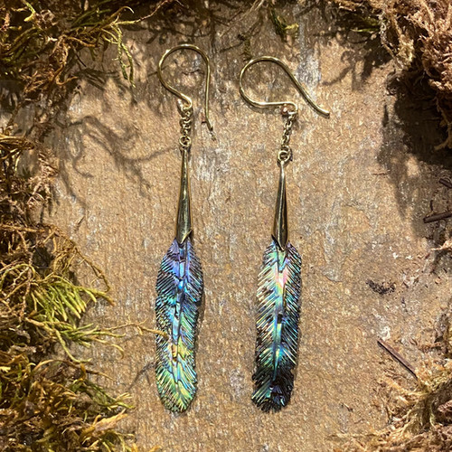 Goddess feather abalone earrings | Fantasy Shop Chimera