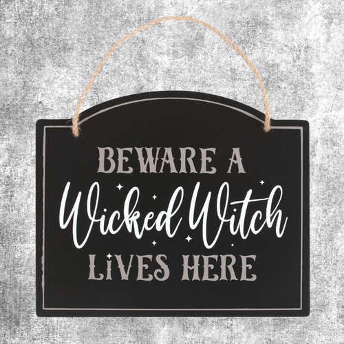 Beware wicked witch wooden sign | Fantasy Shop Chimera