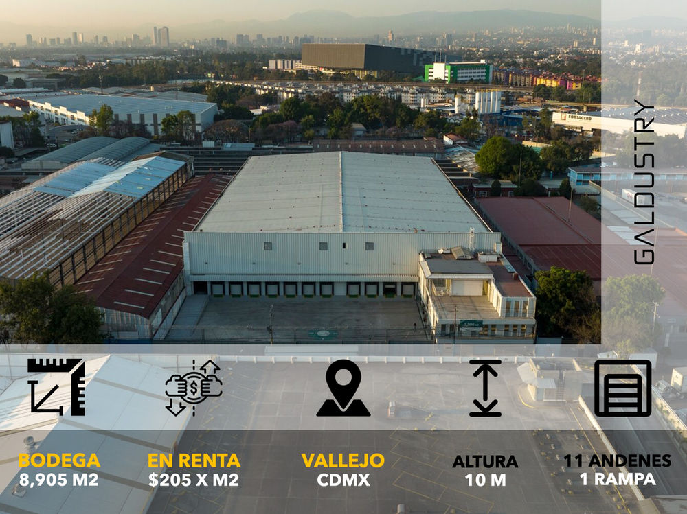 PROLOGIS VALLEJO, Bodega en Renta de 8,905 m2 desde $205 x m2, 11 ...