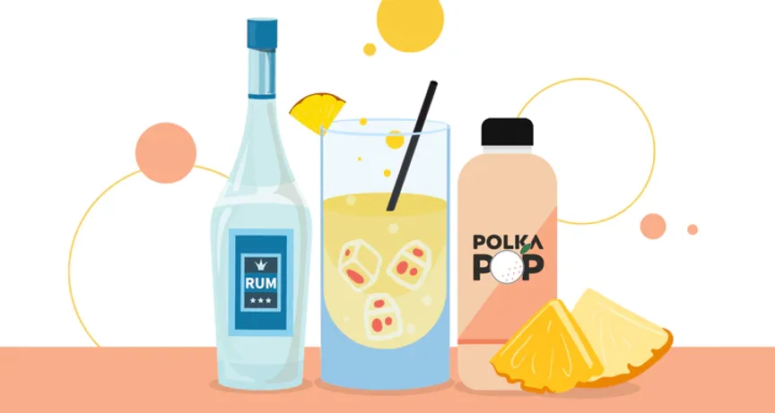 Tropical Pop: Sparkling Water Bliss with Polka Pop