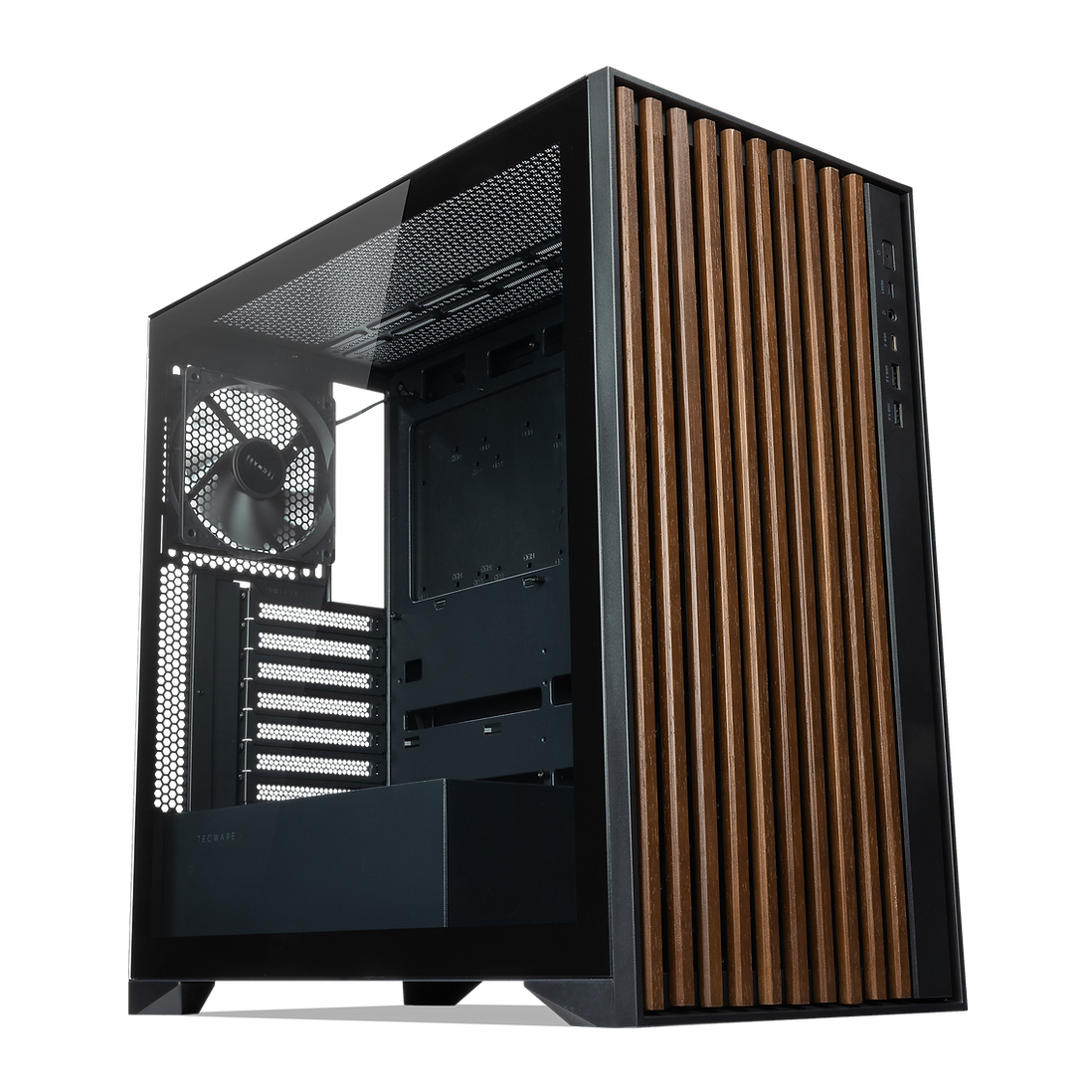 Tecware Timber TG w/ 4 fans - Black/White | Genoco PC
