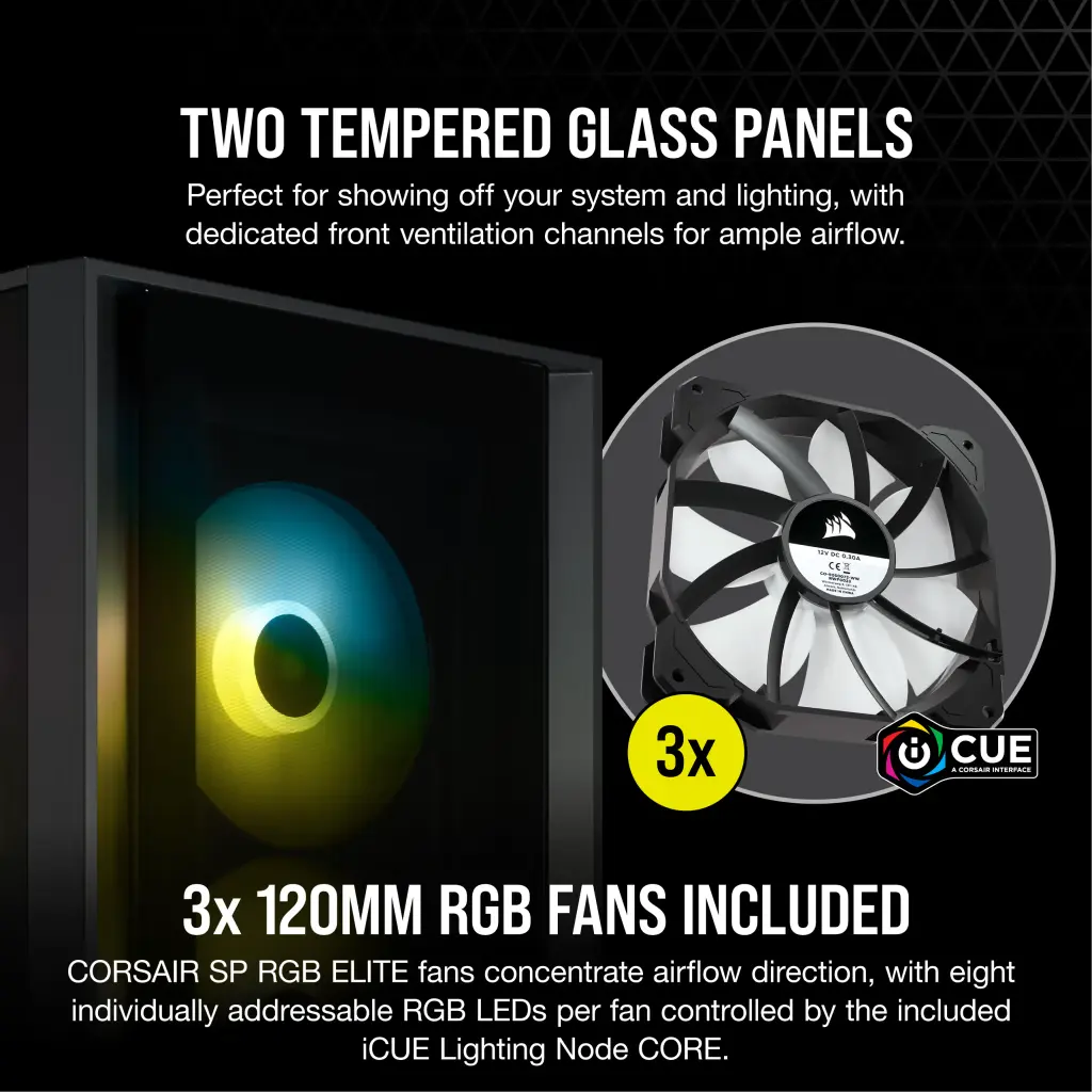 Corsair iCUE 4000X RGB Tempered Glass Mid-Tower Case | Genoco PC