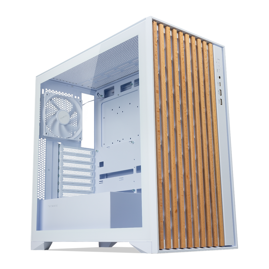 Tecware Timber TG w/ 4 fans - Black/White | Genoco PC