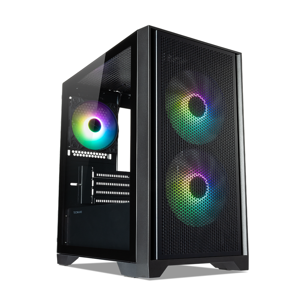 Tecware NEO M2 TG (BLACK/WHITE) ARGB (BLACK/STEEL) | Genoco PC