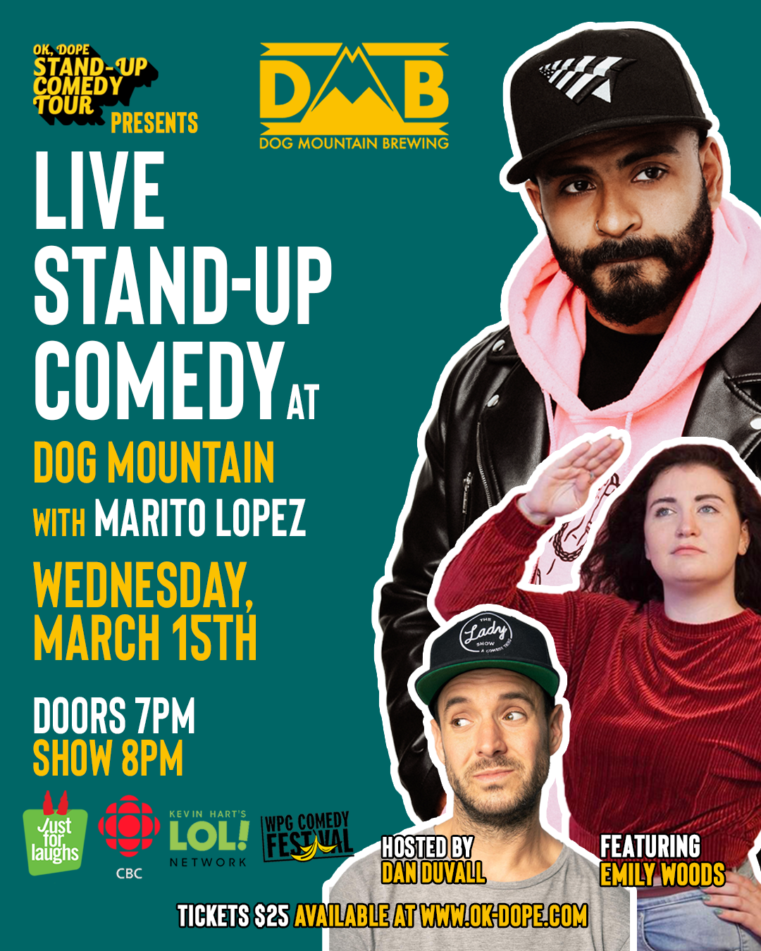 The OK, DOPE Stand-up Comedy Tour live at Dog Mountain Brewing Co. with ...