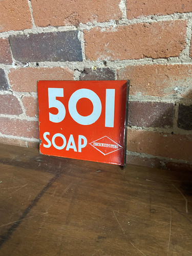 Original 501 Soap Enamel Advertising Sign | Blakeley-Browns