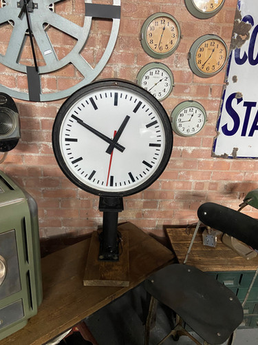 Large Double Sided Mid Century Station Clock | Blakeley-Browns