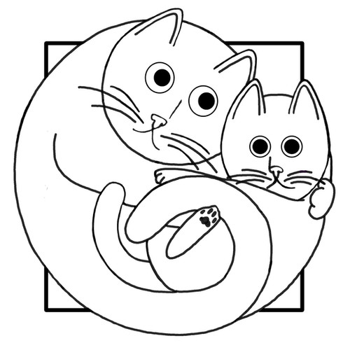 Earth and Moon Cat Coloring Page | Beauheim Creative