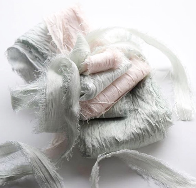 Pompom Blossom hand-dyed silk ribbon