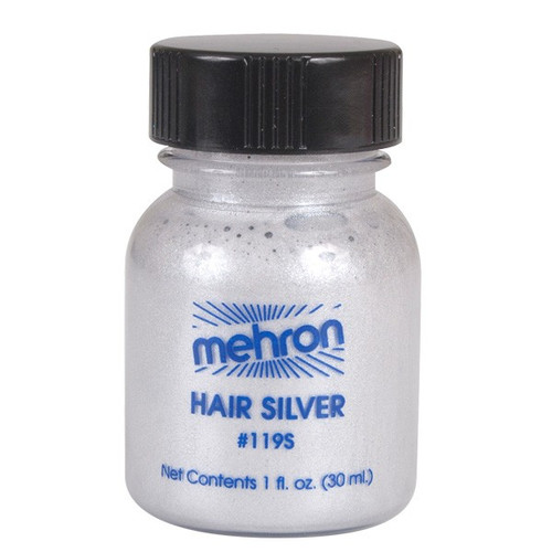 Mehron Hair Colour Silver with Brush - 30ml | MashSFX