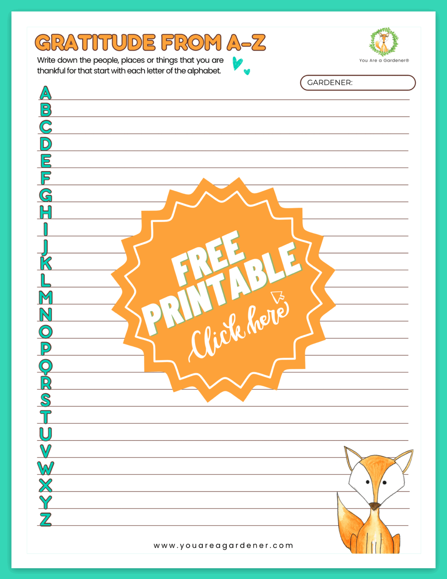 Gratitude From A to Z : A Gardeners' Tool for Cultivating Joy