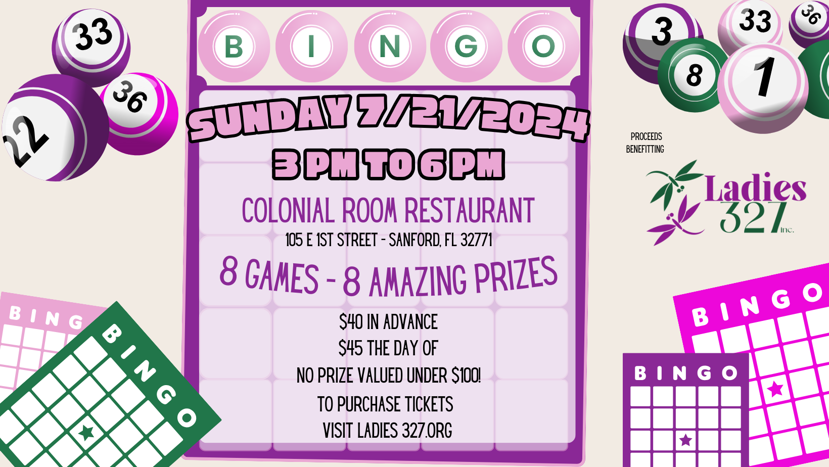 Ladies 327 BINGO Fundraiser | Ladies 327