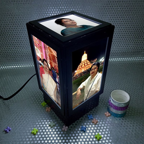 LED Rotating Photo Lamp Customised Gift For Valentine Birthday ...