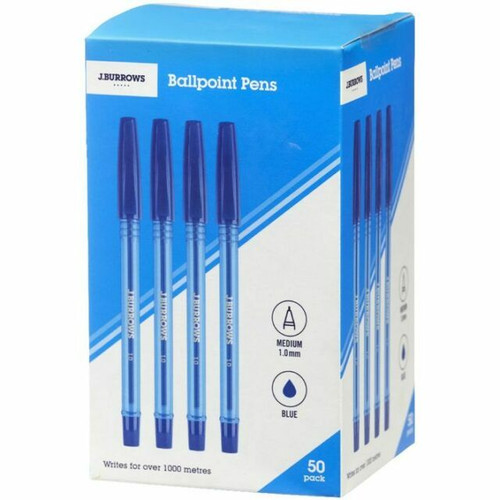 J.Burrows Ballpoint Pens 50 Pack (Black) (Red) (Blue) | Jimmy's Tutoring