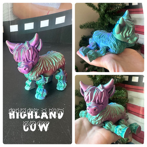 Highland Cow 3D Printed Fidget Toy | Southern Sun Designs