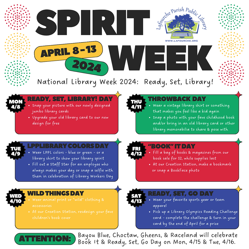Spirit Week | lafourchelibrary