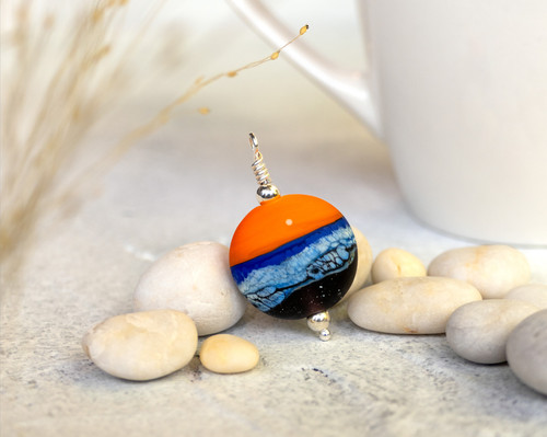 Sea sunset handmade glass necklace | Seafire Design