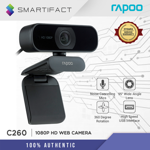 Rapoo C260 HD Web Camera 1080P With Microphone CMOS 2 Megapixels Rotate ...