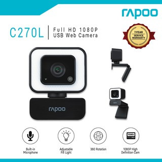 Rapoo C270L 360° Rotation HD 1080P Webcam with Light Web Camera with ...