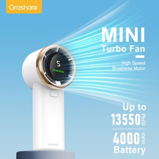 Orashare HF03 4000 mAh Portable Turbo Fan High Speed Handheld Fan 5 ...