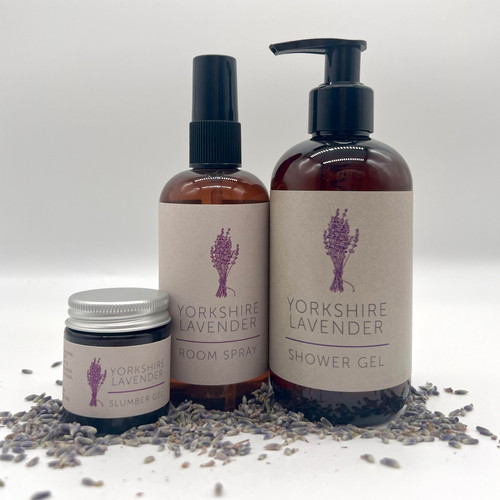 Lavender Shower Gel, Room Spray & Slumber Gel Gift Box | Yorkshire Lavender