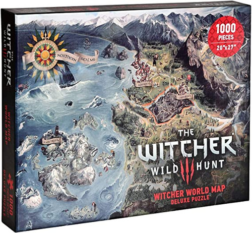 The Witcher Wild Hunt - Witcher World Map - Deluxe 1000pc puzzle ...