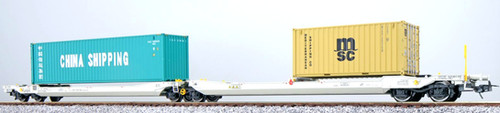 ESU 36550, Vagón doble porta-container articulado con 2 containers ...