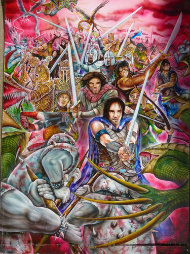 Battle for Deltora. Original painting from Tales of Deltora 100 x 75 cm ...