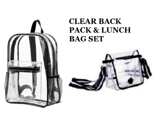 #11 BCP 17" Clear Back Pack & Lunch Bag Set | Dazoli.com: Uniforms