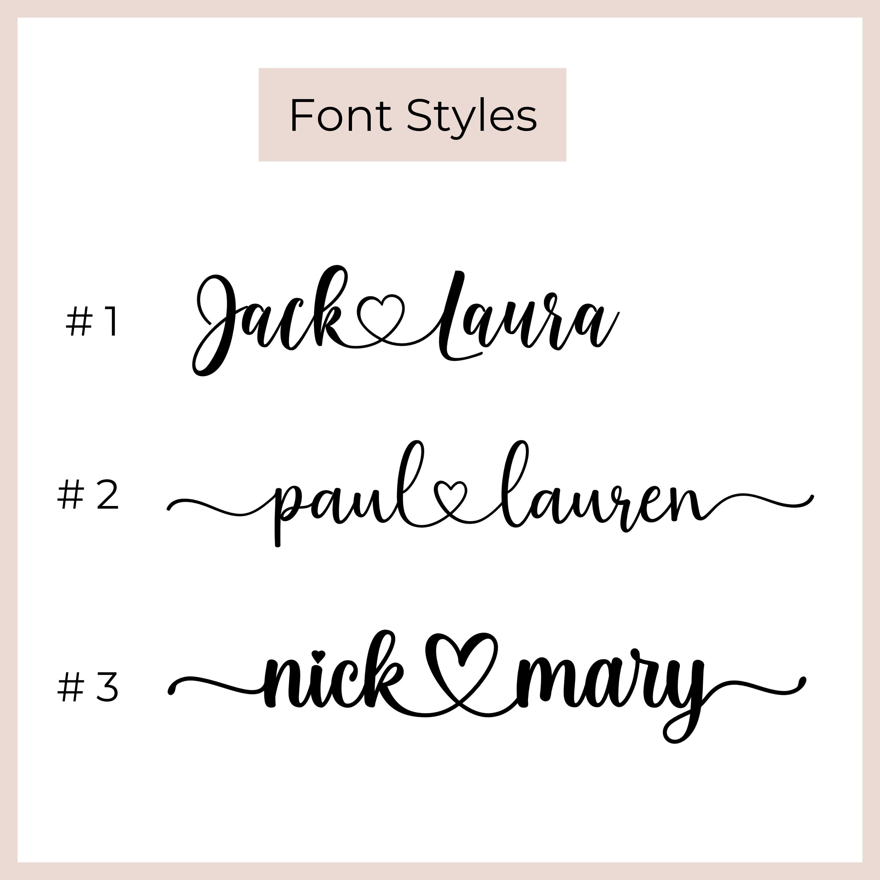 Custom Couple Names Connecting Heart 3d Wood Sign