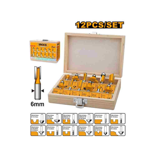 INGCO 12PCS Router Bit Set (6mm) | Clippies Hardware