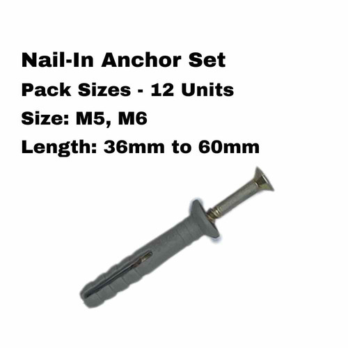 Nail in Anchor Sets - 12 Units | Clippies Hardware