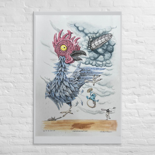 Chook colour Canvas | Matte Black Art